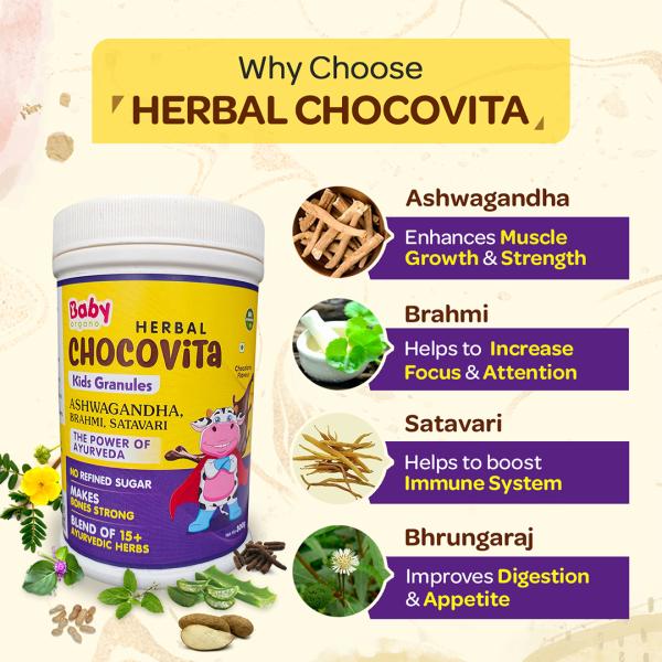 Baby Organo Herbal Chocovita Hot Chocolate Drinking Powder for Kids ...