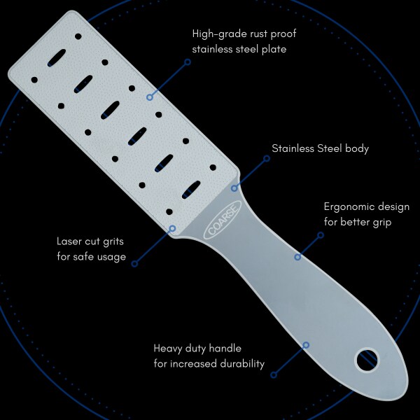 TRITON Professional 2 Sided Stainless Steel Pedicure Foot Scraper, Foot ...