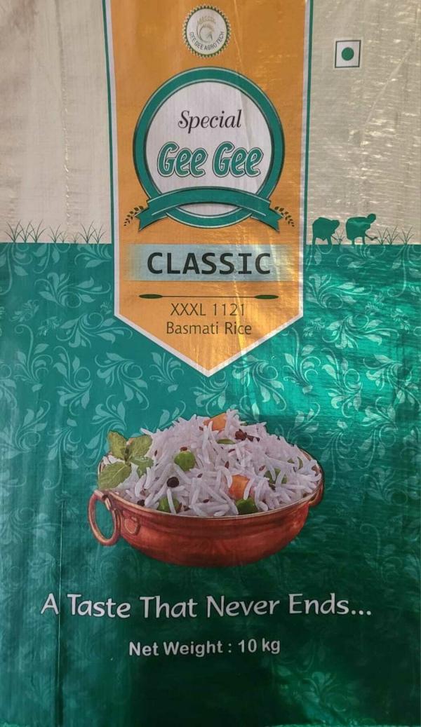 SPECIAL GEE GEE CLASSIC 10KG EXTRA LONG GRAIN 1121 BASMATI RICE - JioMart
