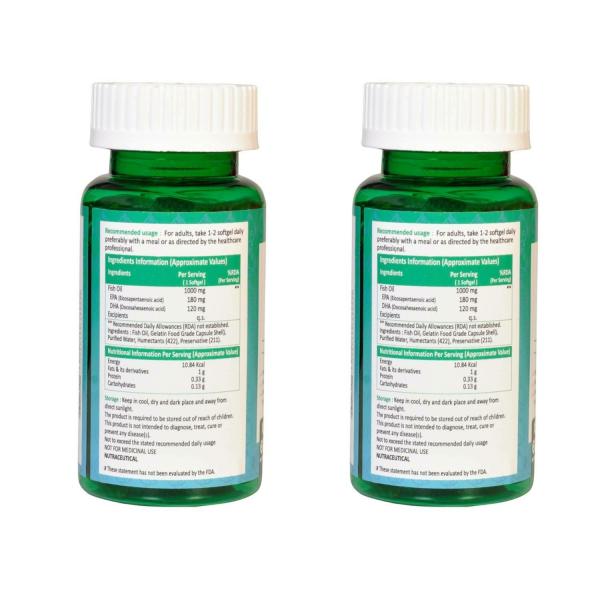 Team-RX Omega 3 Fish Oil 1000mg, 300mg EPA & DHA Odourless Mint ...