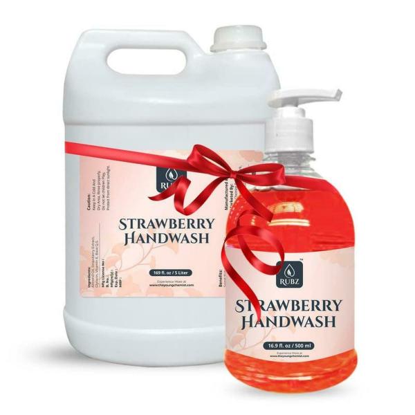 Rubz Strawberry Refill Pack 5 L Handwash and 500 ml Bottle Liquid Gel ...