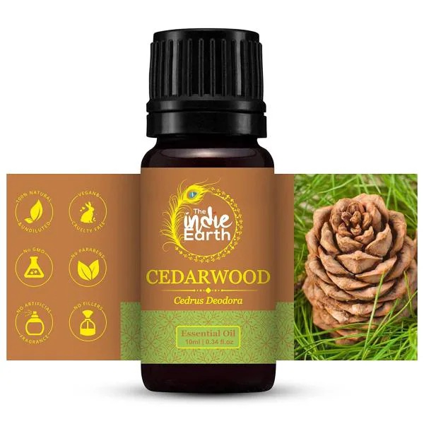 The Indie Earth Cedarwood Essential Oil for Healthy Hair Growth, Skin ...