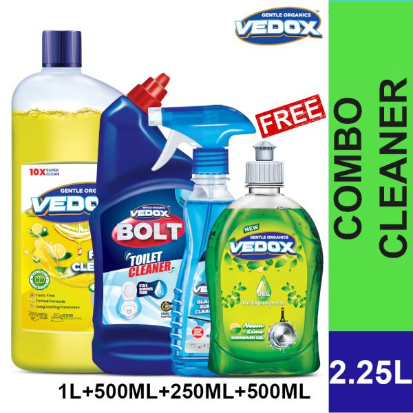 Vedox Home (Free Dishwash Gel 500ML) (Floor Cleaner 1L+ Toilet Cleaner ...