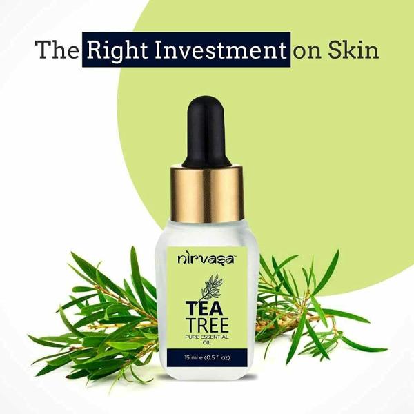 Nirvasa Tea Tree Essential Oils for Skin, Hair, Face, Acne Care, 100% ...