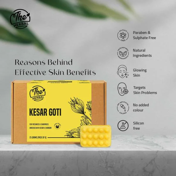 The Herbal Natural Kesar Goti Soap for Men and Women 250 g (Pack of 10) - JioMart