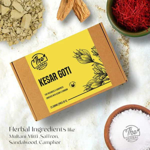 The Herbal Natural Kesar Goti Soap for Men and Women 250 g (Pack of 10) - JioMart