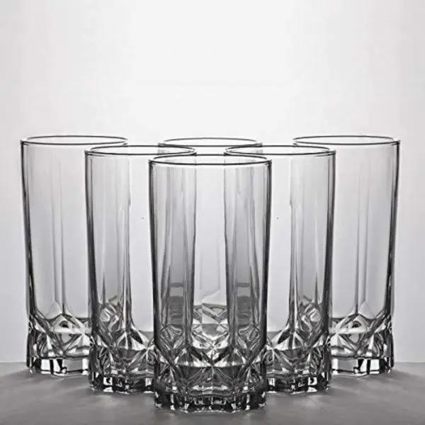Essjay (Pack of 6) Crystal Glass Set of 6 Piece Clear Long Water Glass ...