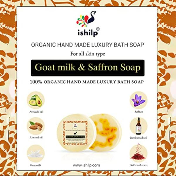 Ishilp Goat Milk Soap Enriched With Saffron For Beautiful Skin 100 gm ...