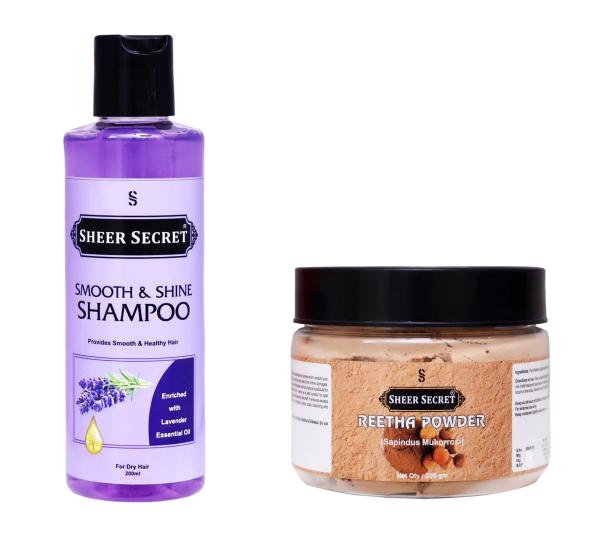 SHEER SECRET Reetha Powder 200g and Smooth Shampoo 200ml - JioMart