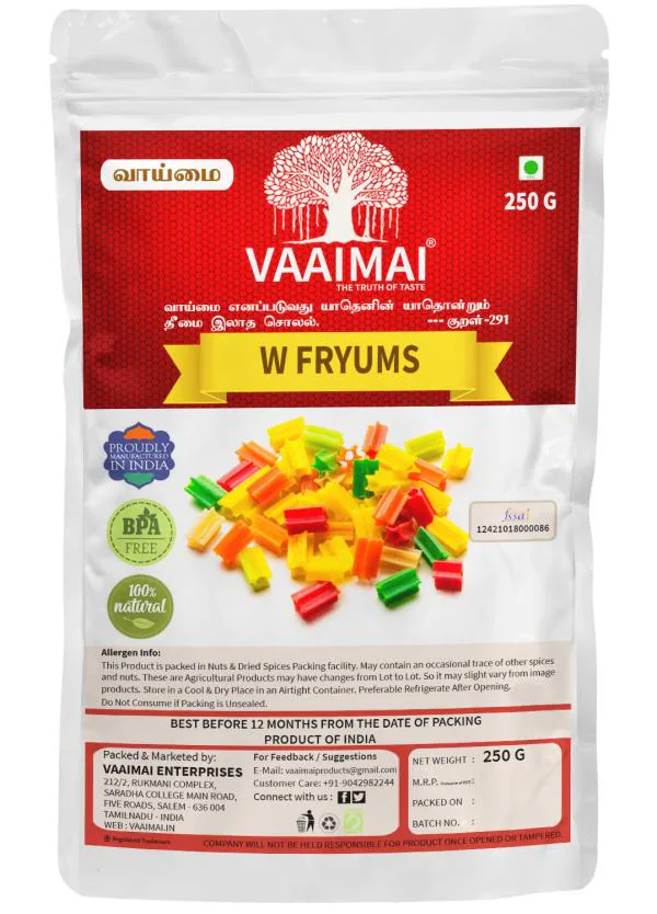 VAAIMAI W Fryums - W Shaped Zigzag Small Ring Fryums - Tasty Snacks ...