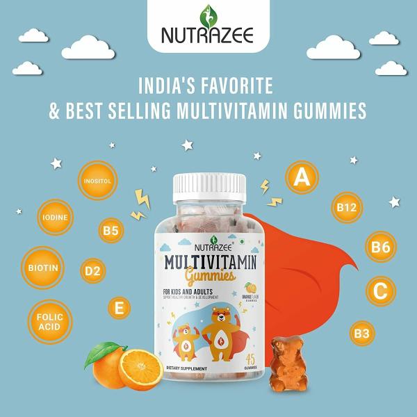 Nutrazee Multivitamin Gummies For Kids & Adults 45 Gummy Bears - JioMart
