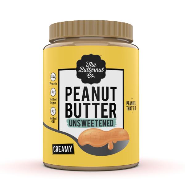 The Butternut Co Unsweetened Peanut Butter Creamy 800g| No Added Sugar ...