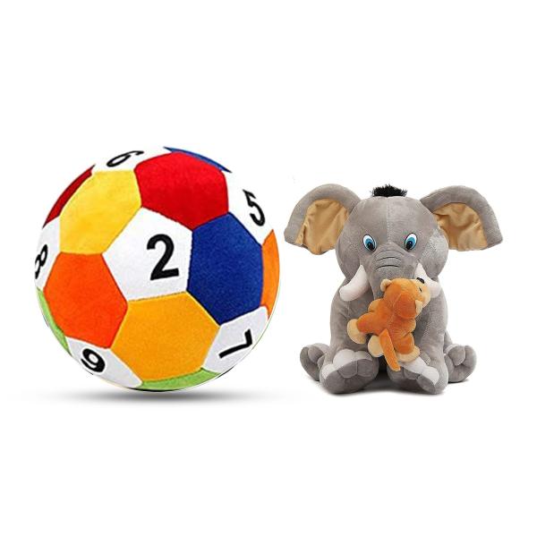 Glance Ball Soft Toy Stuffed Plush Ball 25 cm (1234) & Besties Elephant ...