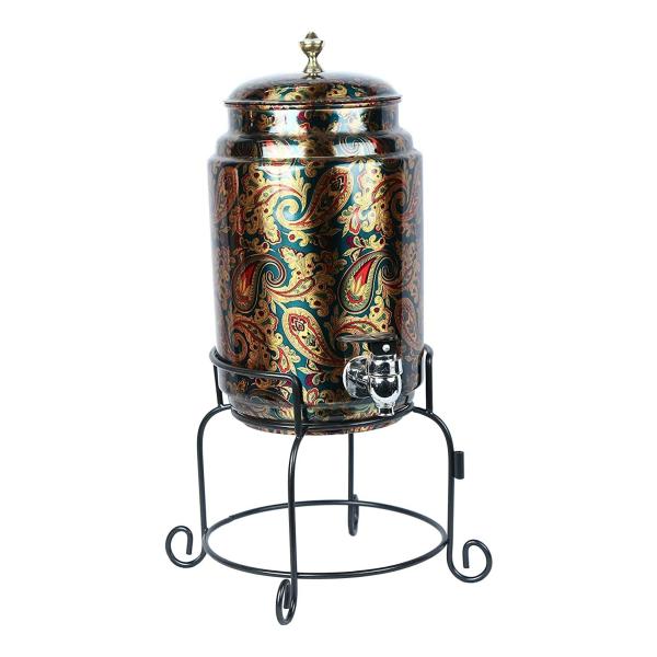 Design Decor Gallery Clear Matka Printed With Stand And Two Glass (Pack ...