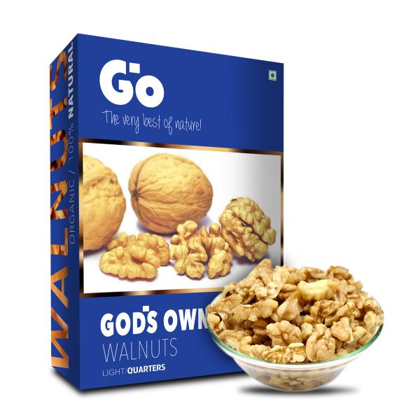 Go Organic Light Quarters Walnuts (Without Shell) , 250g| Light Broken Akhrot giri| Walnuts ...
