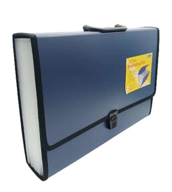 GOLD LEAF Plastic Navy Blue Jumbo Expanding File Folder, Strong Handle ...