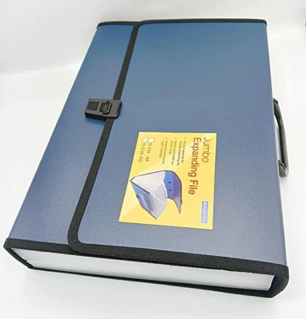 GOLD LEAF Plastic Navy Blue Jumbo Expanding File Folder, Strong Handle ...