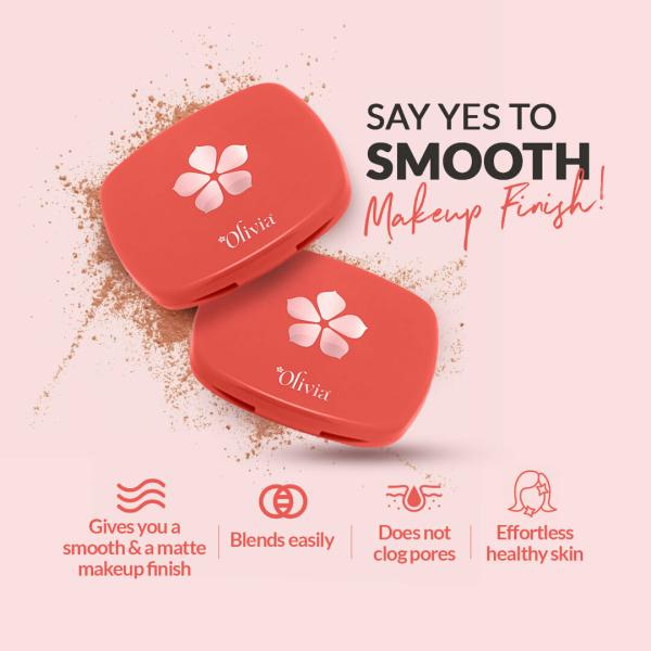 Olivia Compact Powder Peach Pie 10g, Matte Finish Light Pressed Oil ...