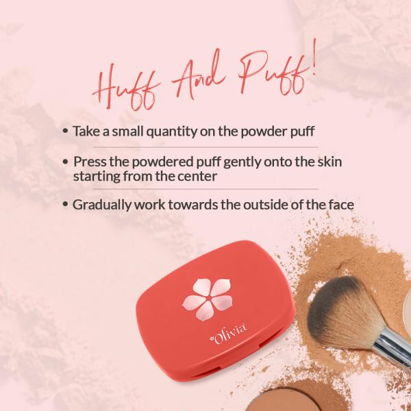 Olivia Compact Powder Peach Pie 10g, Matte Finish Light Pressed Oil ...