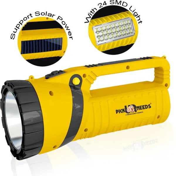 Pick Ur Needs Solar Emergency Led Torch Light for Home 4 hrs Torch ...
