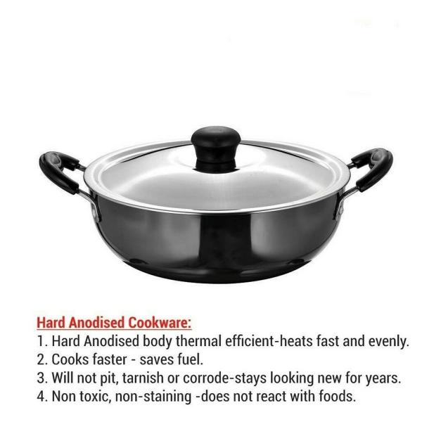 HM EVOTEKHard Aodized Kadai Kadhai Works Decorative Serving Cooking ...