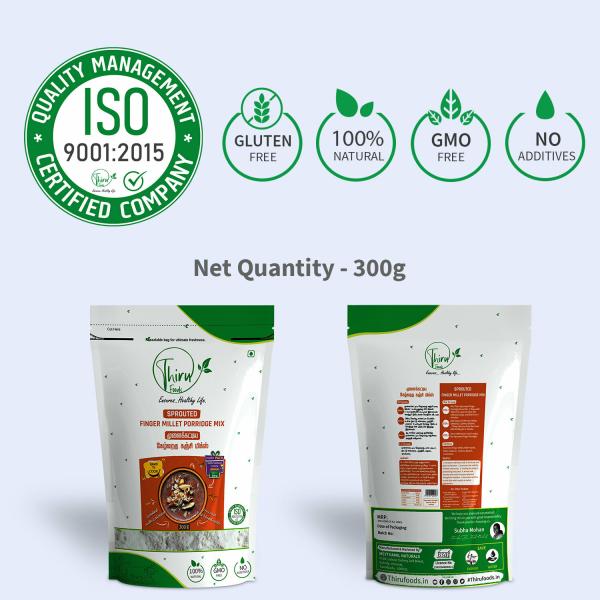 Thiru Foods Sprouted Finger Millet Porridge Mix & Pearl Millet with ...