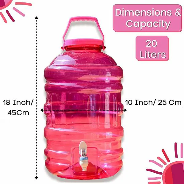 PureAction Water Can with Tap - Water Jar 20 Liter - Water Camper with ...