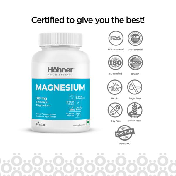 Hohner Magnesium 310mg | Once a Day | Muscle Relaxation, Energy and ...