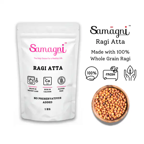 Samagni Ragi Atta | Finger Millet Flour | Low-Fat High Fibre Gluten ...