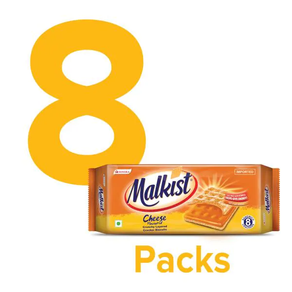 Malkist Cheese Flavoured Cracker Biscuits (family pack) - 144g (Pack of ...