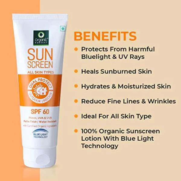 Organic Harvest Sunscreen SPF 60 All Skin & SPF 60 Oily Skin Type Combo ...