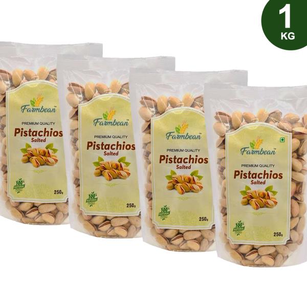 Farmbean Premium Fresh Whole Roasted Salted Pistachios | Salted Pista With Shell - 1kg - JioMart