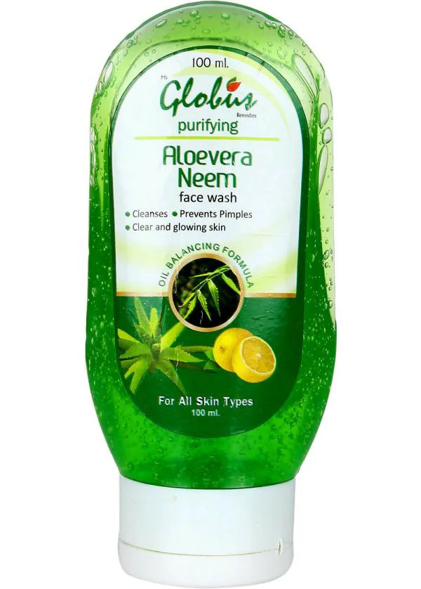 Globus Aloe Vera Neem Face Wash, Aloe Vera Vitamin E Soap And Neem ...