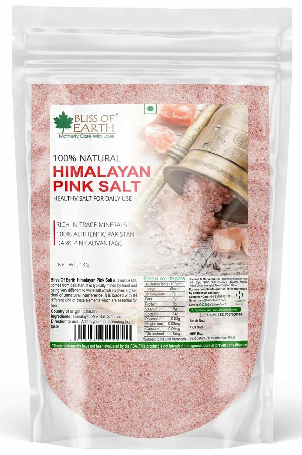 Bliss of Earth 1KG Pure Reguler Pakistani Himalayan Pink Salt Refill ...