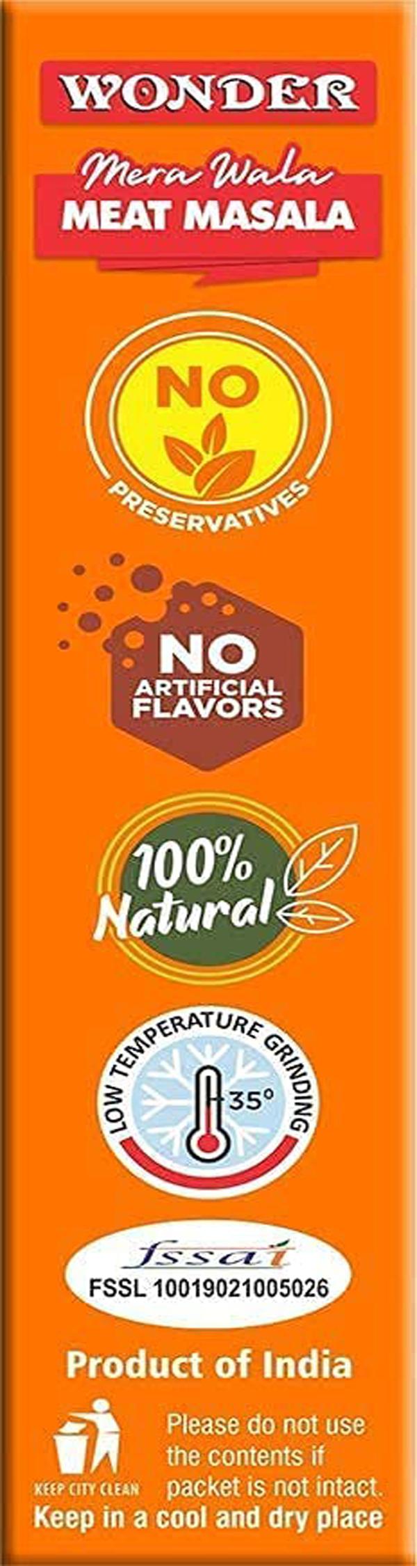 Wonder Mera Wala Meat, Mutton Masala Powder, Blended Spices Mix, Hygienically Packed (100 g ...