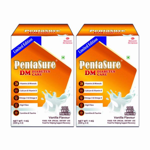 PentaSure DM Diabetic Care Vanilla Flavour Limited Edition 1Kg (Pack of ...