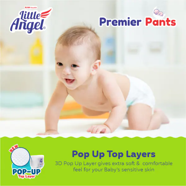 Little Angel Premier Baby Diaper Pants,Large -24 Count - JioMart