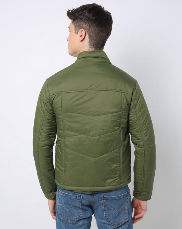Slim Fit Jacket with Concealed Zip Placket - JioMart