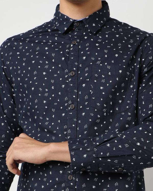 Micro Print Shirt with Patch Pocket - JioMart