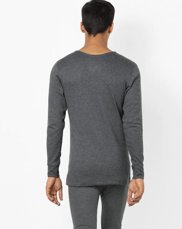 Ribbed Full-Sleeve Thermal Vest - JioMart