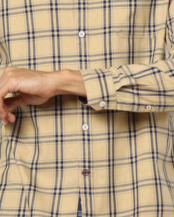 Checked Slim Fit Shirt with Patch Pocket - JioMart