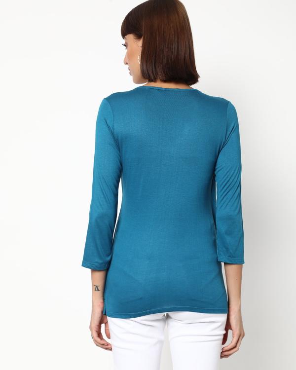 Floral Print Slim Fit Twofer Top - JioMart