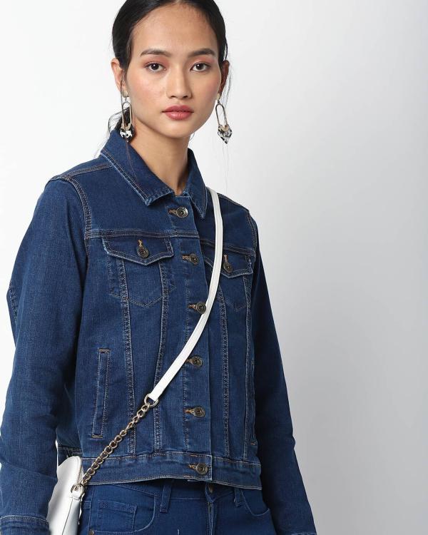 Washed Denim Jacket with Insert Pockets - JioMart