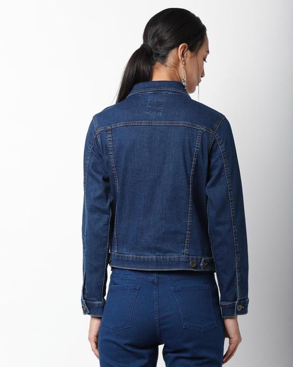 Washed Denim Jacket with Insert Pockets - JioMart