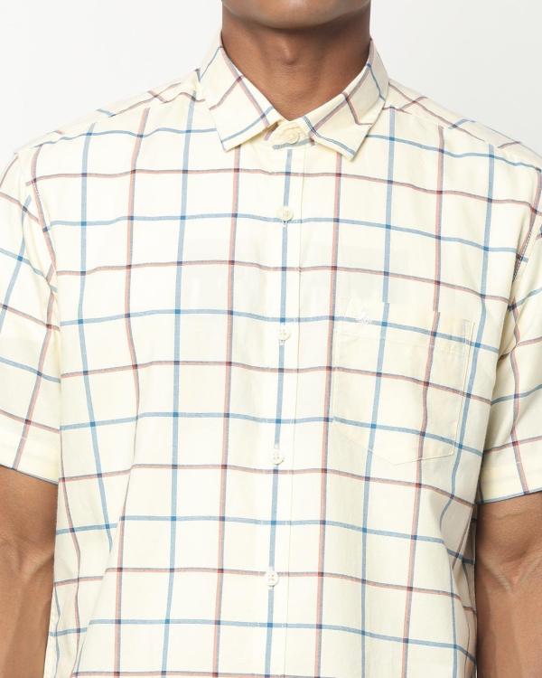 Checked Slim Fit Shirt with Patch Pocket - JioMart