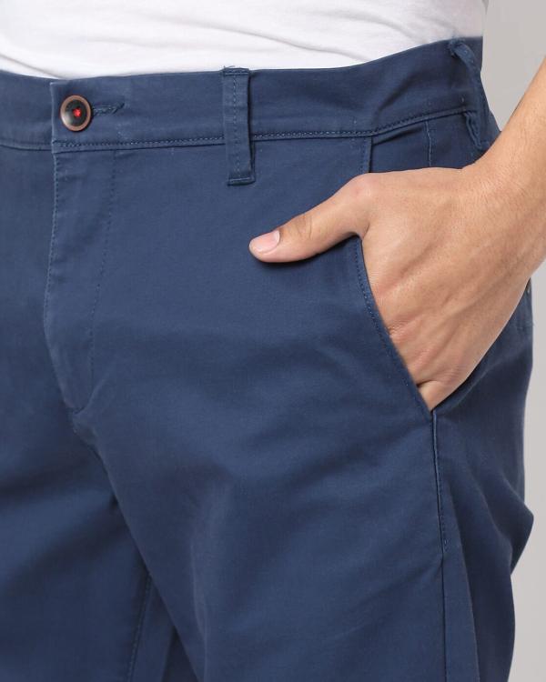 Cropped Slim Fit Dobby Chinos - JioMart