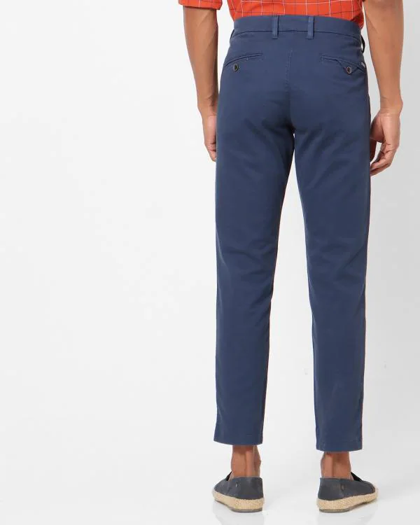 Cropped Flat-Front Chinos with Insert Pockets - JioMart