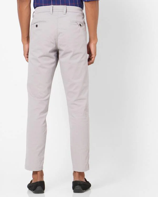 Cropped Flat-Front Chinos with Insert Pockets - JioMart