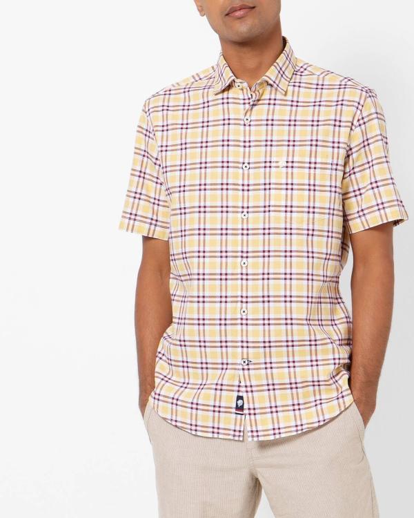 Checked Slim Fit Shirt with Patch Pocket - JioMart
