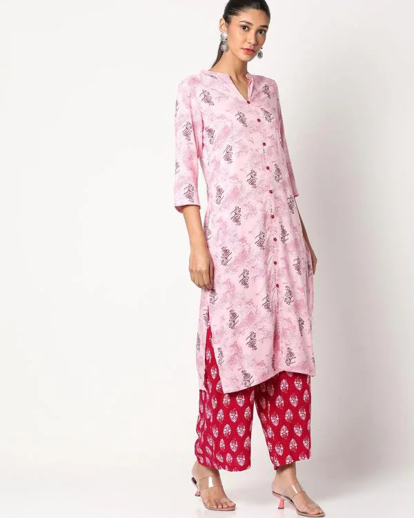 Printed Straight Kurta with Pants - JioMart